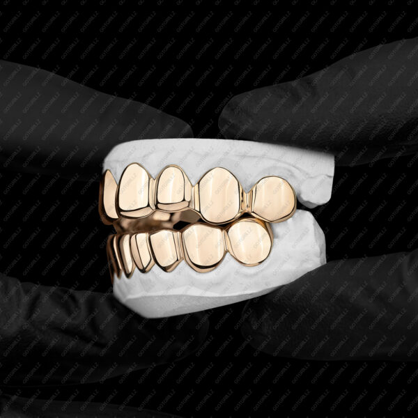 Yellow Gold Polished Solid Classic Grillz | Buy Custom Grillz Online
